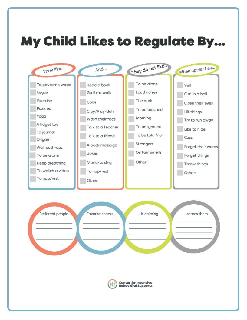My Child Likes to Regulate By...
